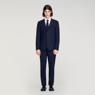 Sandro Veste de costume &agrave; micro carreaux