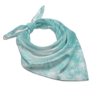 Generic Foulard carré en soie à paillettes avec flocons de neige et galaxie pour cheveux, respirant, cadeau pour homme et femme, multicolore, 46x46cm