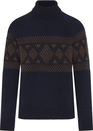 Barba Homme, Pulls, Bleu, Taille: XL Pull en laine à col roulé