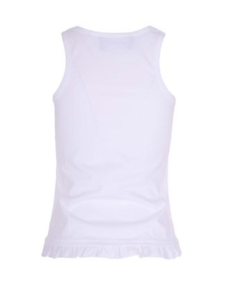 Rotate Womens Tank Top Ruffle Hem Bright White Vests & Tops