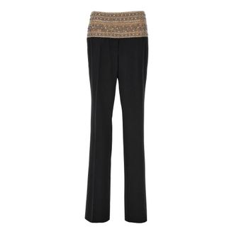 Stella McCartney Wollhose mit Kristallverzierung - - Trousers - Damen - Schwarzk - XS