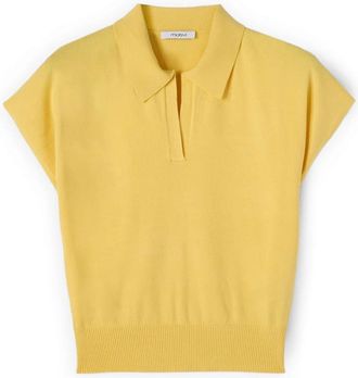 Motivi Femme, Pulls, Jaune, Taille: 40 FR Viscose Blend Knit Polo