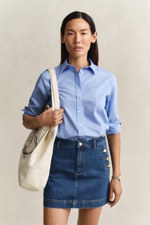 GANT Damen Regular Fit Classic Popeline Hemd (32) HYDRANGEA Blau