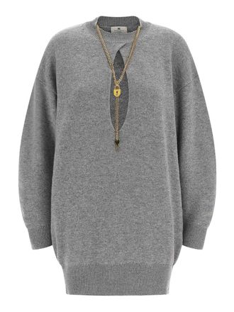 Elisabetta Franchi Robe Au Genou - Gris