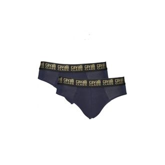 Cavalli Stretch Cotton Bi-Pack Slips - - Underwear - Herren - Blau - XL