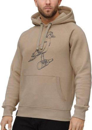 Derbe Hoodie Sturmm&ouml;we Mono mit Tunneltasche und M&ouml;wenprint