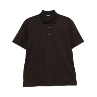 Ermenegildo Zegna Homme, Tops, Brun, Taille: 3XL Polo en Coton Doux