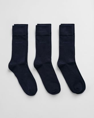 GANT Herren 3er-Pack Weiche Baumwollsocken (43-45) MARINE