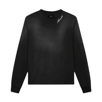 Amiri Script Logo Langarmshirt - - Tops - Herren - Schwarzk - S