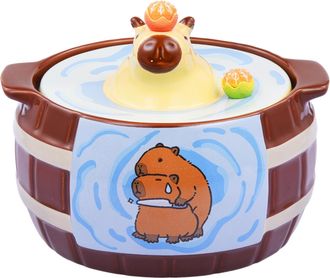 Generic Instant-Ramen-Sch&uuml;ssel - Gro&szlig;e Ramen-Schalen, Cartoon-Capybara-Keramik-Nudelsch&uuml;ssel, Keramik-Ramen-Sch&uuml;ssel, Mikrowellengeeignete Fr&uuml;hst&uuml;cks-M&uuml;slisch