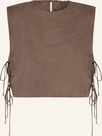 Mrs & Hugs Mrs & Hugs Cropped-Shirt Aus Leinen beige