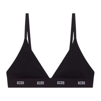 GCDS Triangular Ribbed Cotton Top Essentials - - Underwear - Damen - Schwarzk - M