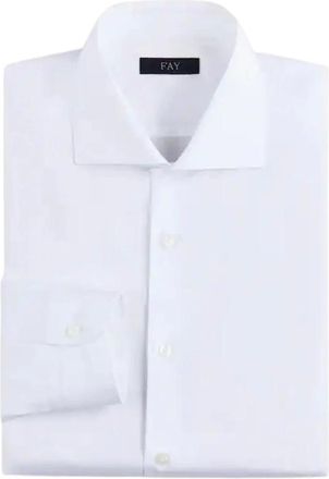 Fay Homme, Chemises, Blanc, Taille: L Stretch Cotton Poplin Shirt
