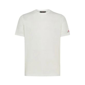 Peuterey Stretch-Baumwoll-T-Shirt mit Logo-Print - - Tops - Herren - Wei&szlig; - XS