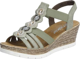Rieker Damen Sandalen 619B2-52 grün Gr. 39