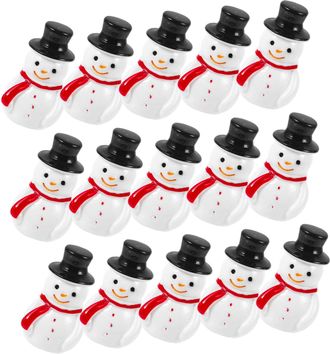 Aboofan 36 Stück Teiliges Mini Schneemann Figuren aus Robustem Resin Weihnachtsdeko für DIY Mikrolandschaften Tischdeko und Festliche Bastelprojekte Leichte M