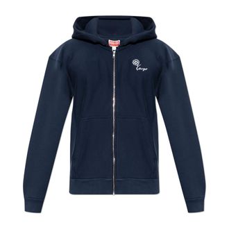 Kenzo Homme, Sweatshirts et sweats &agrave; capuche, Bleu, Taille: XL Tulip Zip-up Sweat &agrave; capuche