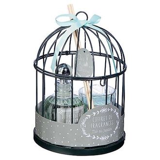 Atmosphera Coffret Senteur Romance Zen Cage en m&eacute;tal, Diffuseur de Parfum et Bougie parfum&eacute;e - Atmosphera