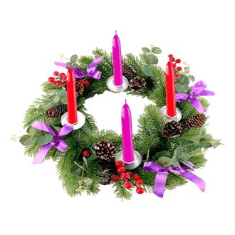 Generic Weihnachtskerzenringe, Weihnachten Herzst&uuml;ck Dekoration Kerzenhalter Ring Garland, Wunderbare praktische Kunstkerzenringe, Kr&auml;nze, Festlicher Adventsk