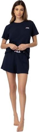 Fila Pyjama Femme 100% Coton, V&ecirc;tements de Nuit Femme, Ensemble Doux et Confortable, Bleu Taille L