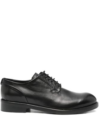 LEQARANT richelieus en cuir &agrave; lacets - Noir