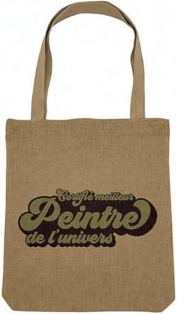 Fabulous Sac Shopping Tote Bag Aspect Lin - Certifi&eacute; meilleur Peintre de lunivers Art Artiste Tableau - Sac de Courses Toile Epaisse 360g Beige Naturel Cabas P
