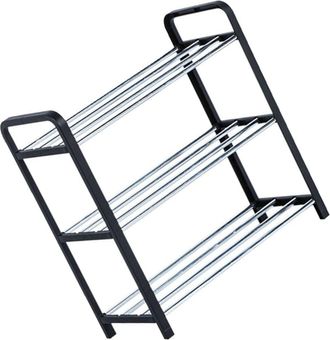 Lurrose Multilayer Schuhregal aus PP und Stahl Stabiler Schuhst&auml;nder Platzsparend und Kompakt Multifunktionaler Schuhorganizer f&uuml;r Zuhause f&uuml;r Schlafzimmer un