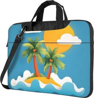 Generic Sac pour ordinateur portable de 15,6, motif vagues d&icirc;le avec bandouli&egrave;re, housse de protection antichoc pour homme et femme, multicolore, 15.6 inch