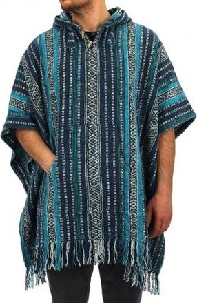 Loud Elephant Poncho &agrave; Capuche 100% Coton tiss&eacute; Gheri - Style Mexicain