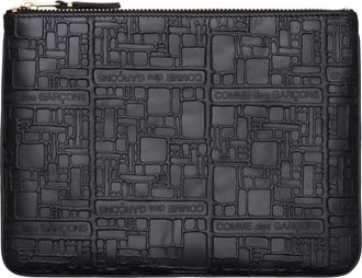 Comme Des Gar&ccedil;ons Femme, Sacs, Noir, Taille: ONE Size Embossed Logo Pouch