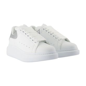 Alexander McQueen Womens Oversized White Leather Sneaker Calfskin