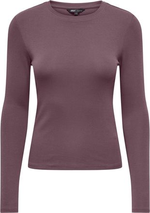 Only Damen Onlriley O-Neck L/S JRS Noos Basic Top Mit O-Ausschnitt Und Langen Ärmeln Für Junge Frauen, Rose Brown, 3XL