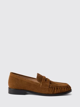 Furla Wildleder-Penny-Loafer mit runder Spitze und Gummisohle