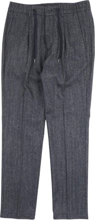 Herno Homme, Pantalons, Bleu, Taille: L Pantalon en flanelle de laine &agrave; chevrons