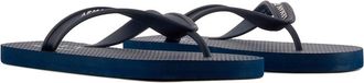 A|X Armani Exchange 002 Male Printed Rubber Sole, Side Logo Flip-Flop Blue