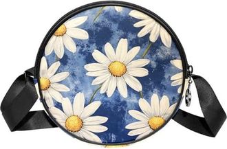 Generic Sac &agrave; bandouli&egrave;re rond pour femme, sac &agrave; bandouli&egrave;re color&eacute; avec fermeture &eacute;clair, bretelles r&eacute;glables, sac &agrave; main rond d&eacute;contract&eacute; pour femmes et fil