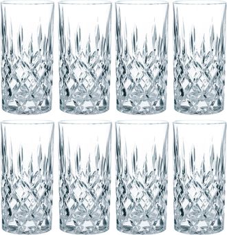 Nachtmann Spiegelau & Nachtmann Nachtmann Noblesse Longdrinkglas Set, 8er Set, Wasserglas, Saftglas, Kristallglas, H 14.8 cm, 375 ml