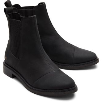 Toms Charlie Leder Damenstiefel Schwarz