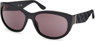 Guess Femme, Accessoires, Noir, Taille: 60 MM Oval Lunettes de soleil