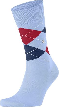 Burlington Chaussettes Manchester Carreaux Bleu Clair 6253