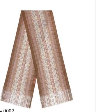 Missoni Femme, Accessoires, Brun, Taille: ONE Size Zigzag Fringed Scarf