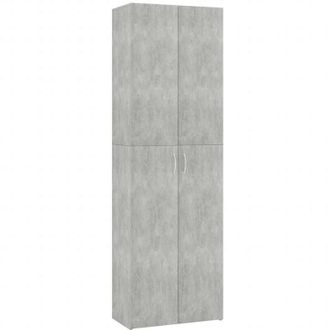 vidaXL Vidaxl - Armoire de bureau caisson - Meuble de rangement gris b&eacute;ton 60x32x190 cm - 5 &eacute;tag&egrave;res - Bois ding&eacute;nierie durable