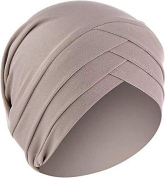 Generic Turban pour femme - Bonnet de chimio musulman - Bonnet plissé - Chapeau de perte de cheveux - Bandeau islamique, Rose, taille unique