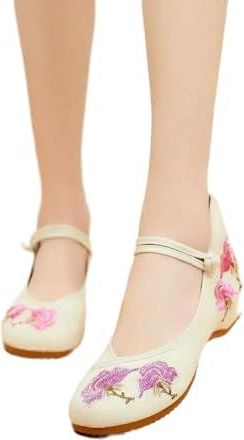 Generic QXDZSW Vintage Tissu Chaussures Femme Sneaker Casual Summer Broderie Mode Streetwear Style Élégant Toile Dames Chaussures, 27, 36.5 EU