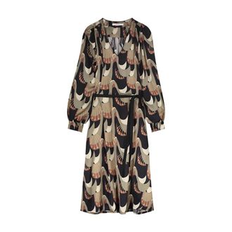 Summum Abstraktes Pfauenkleid - - Dresses - Damen - Mehrfarbig - S