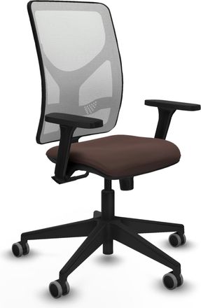 Piqueras y Crespo B&uuml;rostuhl mit 3D-Armlehnen, h&ouml;henverstellbare Lendenwirbelst&uuml;tze, ausgestattet mit 3 Positionen und Schneideschaum, Wei&szlig;/Dunkelbraun