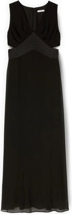 Motivi Femme, Robes, Noir, Taille: 34 FR Longue Robe en Georgette avec D&eacute;coupe