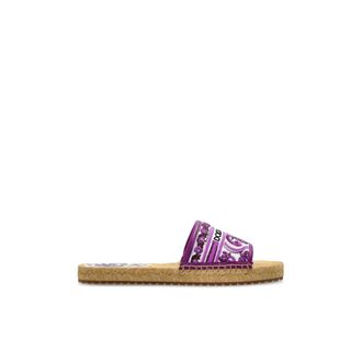 Dolce & Gabbana Slides mit Majolika-Muster - - Shoes - Damen - Lila - 38 EU