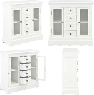vidaXL Sideboard Wei&szlig; 70x28x70 cm Massivholz Kiefer - Sideboard - Vitrine - M&ouml;bel - Wohnraumgestaltung - Franz&ouml;sischer Stil - Home & Living