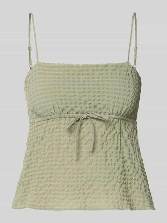 Review Babydoll-Top aus Seersucker mit Schn&uuml;rung